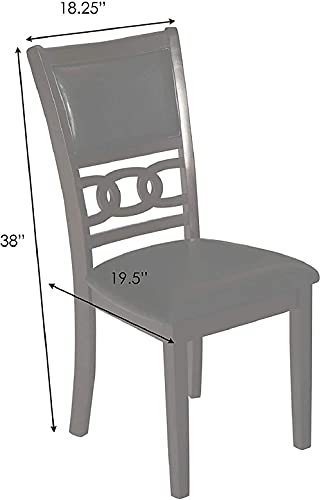 New Classic Furniture Gia 5-Piece Round Dining Set with 1 Dining Table and 4 Chairs, 47-Inch, Gray