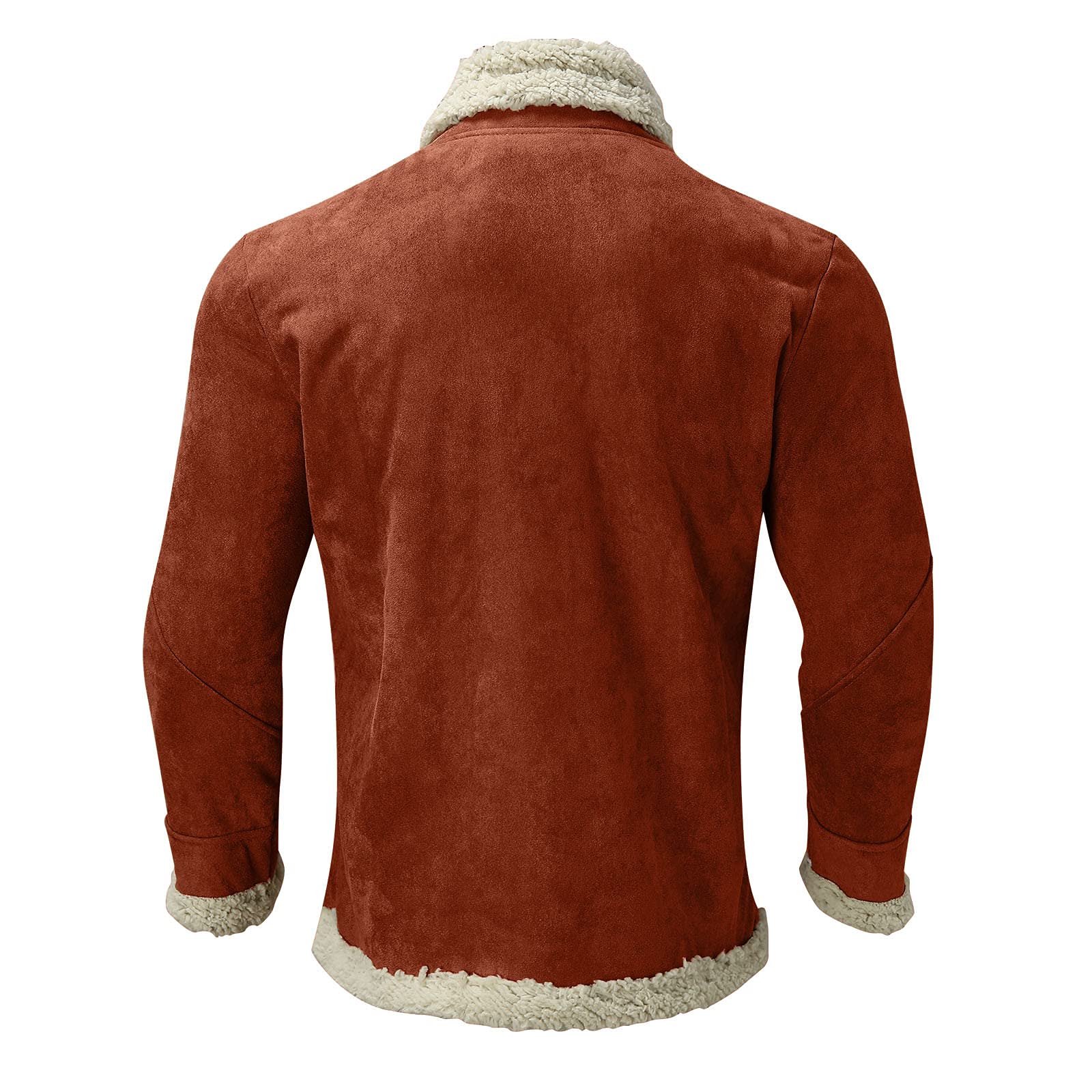 Mens Faux Leather Sherpa Fleece Lined Jackets Men Bomber Jacket Mens Winter Jackets Waterproof Big Men Leather Jacket Mens Fleece Jackets Casual Stylish