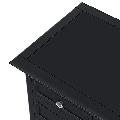 XD Designs Retro Style Sideboard Console Table, Free Standing Kitchen Storage Buffet Server Cabinet, 45 Table Sofa 6 Drawers, 1 Cabinets and Bottom Shelf (Black + MDF), 45.28Wx14.96Dx34.02H