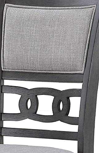 New Classic Furniture Gia 5-Piece Round Dining Set with 1 Dining Table and 4 Chairs, 47-Inch, Gray