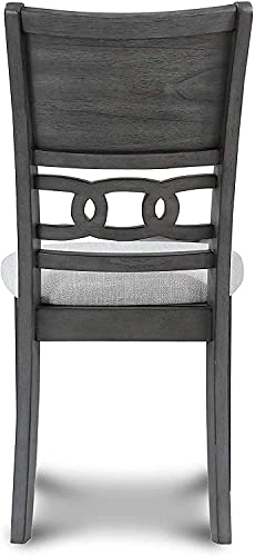 New Classic Furniture Gia 5-Piece Round Dining Set with 1 Dining Table and 4 Chairs, 47-Inch, Gray