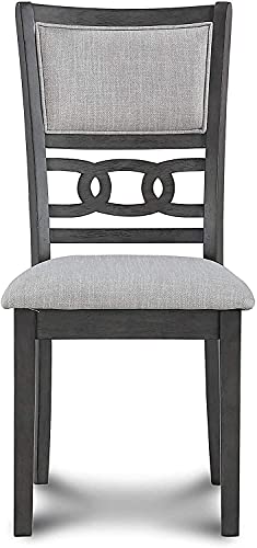 New Classic Furniture Gia 5-Piece Round Dining Set with 1 Dining Table and 4 Chairs, 47-Inch, Gray