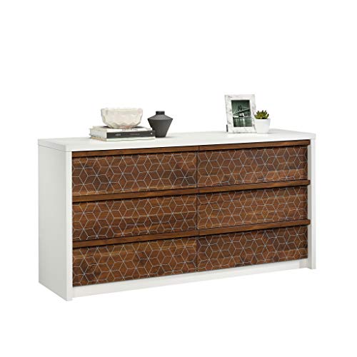 Sauder Harvey Park Dresser, L: 60.71" x W: 17.48" x H: 31.06", Soft White finish