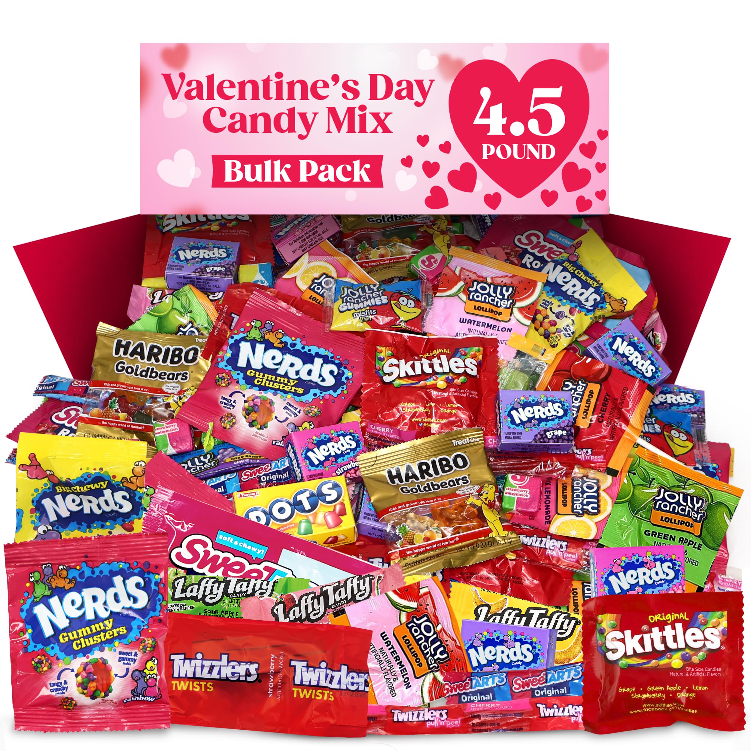 Bulk Mixed Candy Individually Wrapped Variety Pack - 4.5 Pounds Assorted Candies for Pinata Fillers, Schools, Office Treats, and Party Bags - Christmas Candy | Approx. 250 Pieces