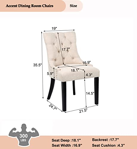 Seasonfall Dining Room Chairs Set of 6 Button Tufted Parsons Accent Armless Modern 6 pack HG3294-List HG3294-List