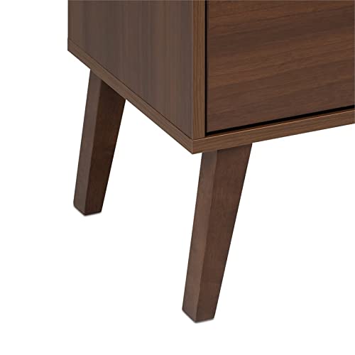Prepac Milo Mid-Century 6 Drawer Tall Dresser Chest For Bedroom, Dresser, 16" D x 25" W x 56.25" H, Cherry