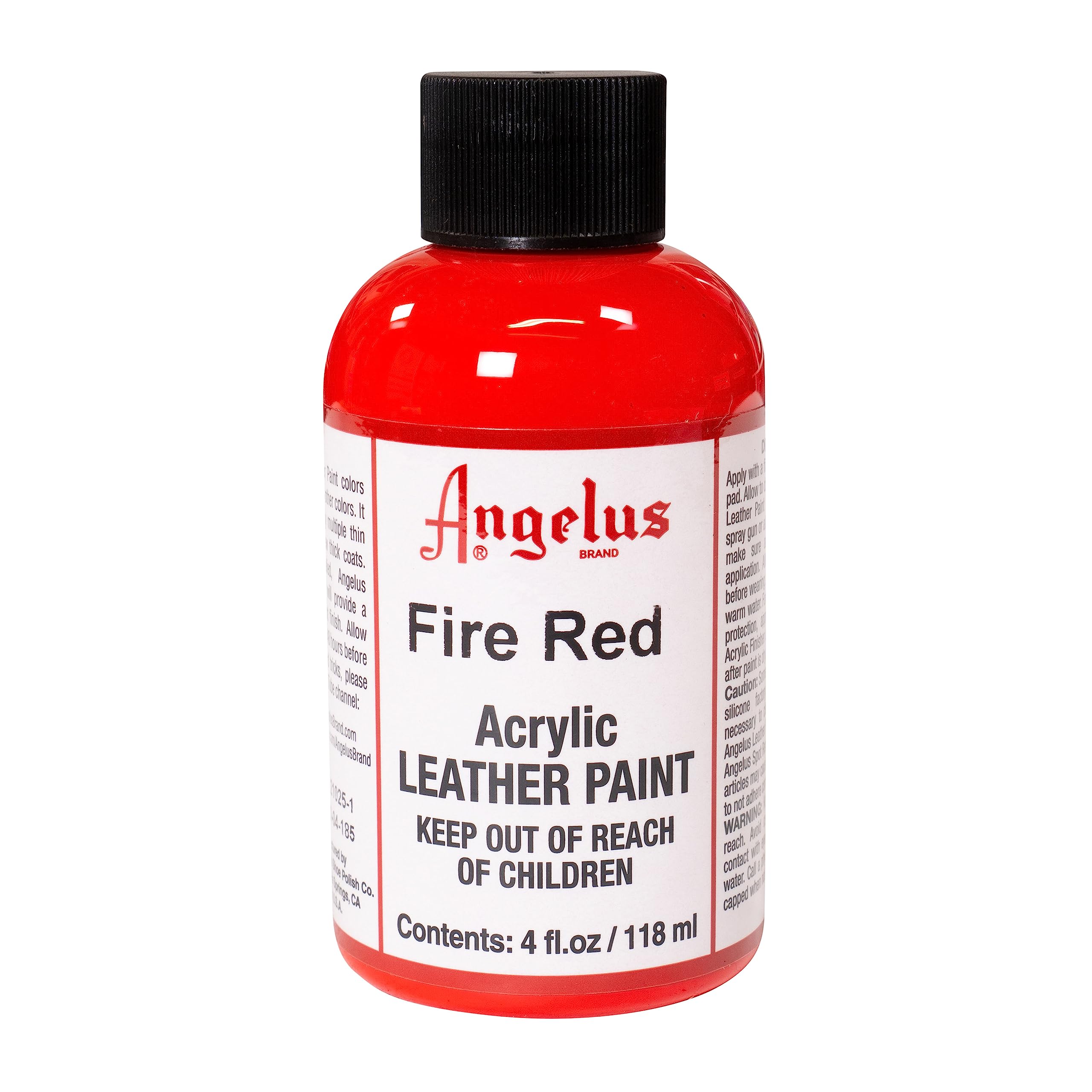 Angelus Leather Paint 4oz-Fire Red (Original Version)
