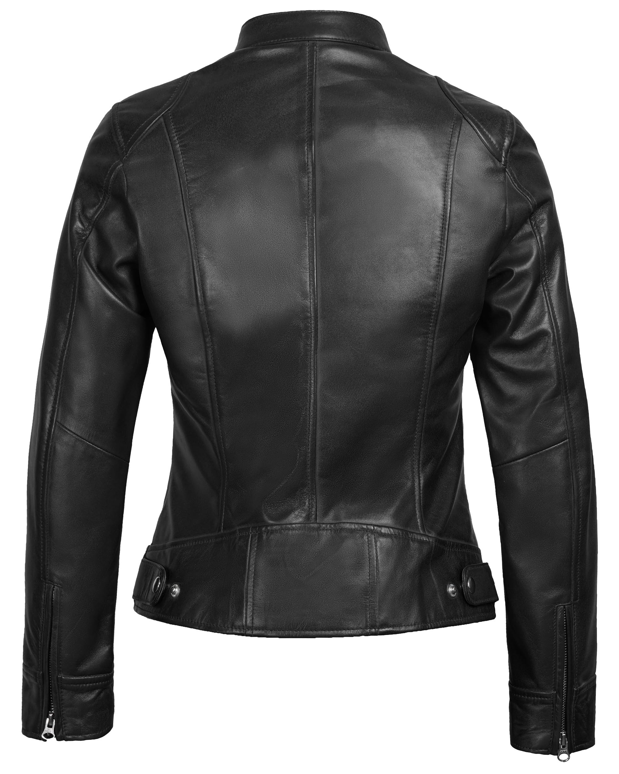 Decrum Womens Leather Jacket - Leather Jackets for Women | [1313764] Ddge Black, L