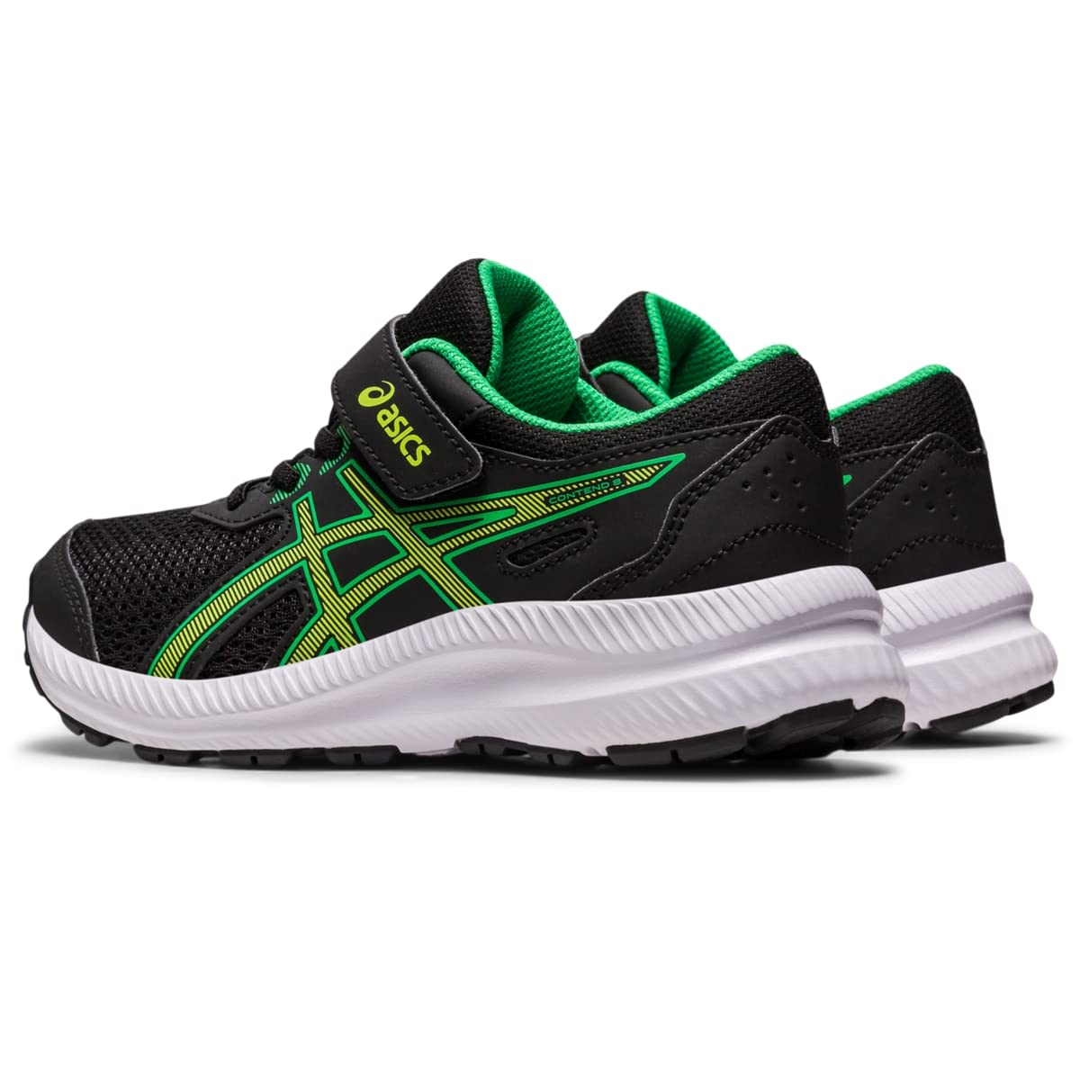 ASICS Kid's Contend 8 Pre-School Running Shoes, 2, Black/Lime Zest