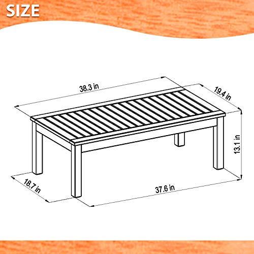 Kevin Amazonia Murano 4-Piece Patio Seating Se SC KINGS4DEEP_KH | Eucalyptus Wood | Ideal for Outdoors and Poolside, 118Lx42Wx36H, Khaki