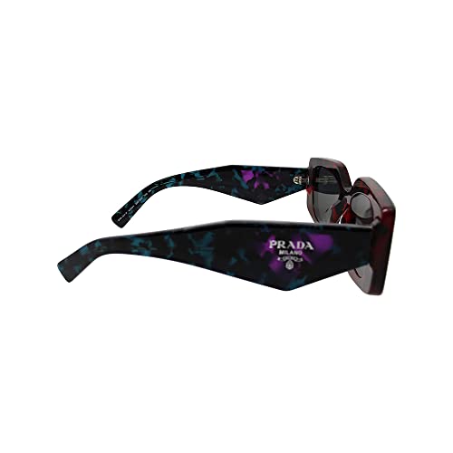 Prada PR 15YSF 09Z5S0 Scarlet Tortoise Plastic Irregular Sunglasses Grey Gradient Lens