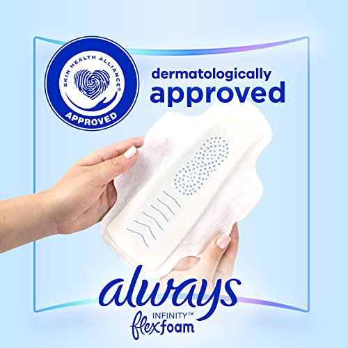 Always Infinity Feminine Pads For Women, Size 1 Regular Absorbency, With Wings, With Flexfoam, Unscented, 36 Count