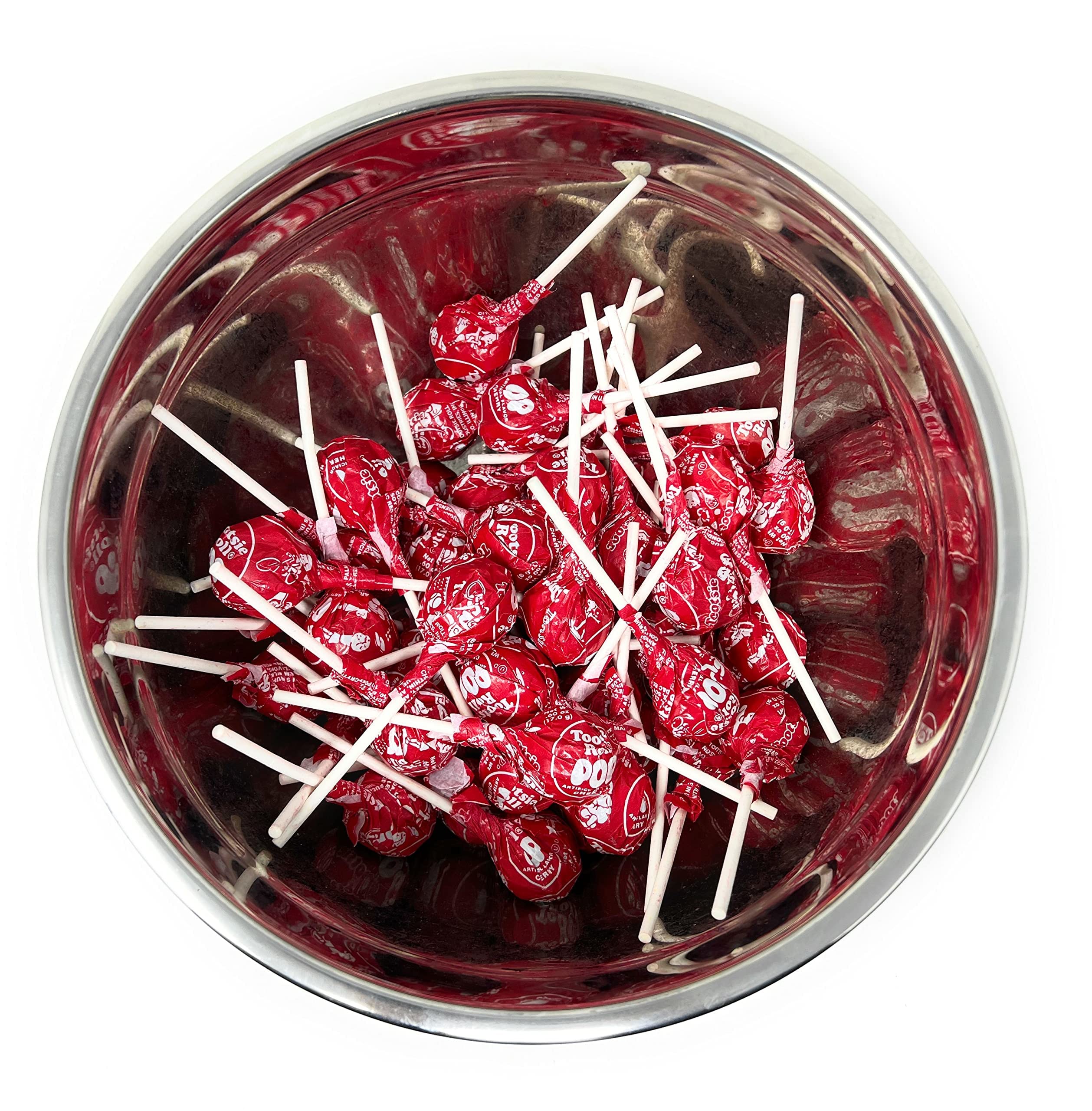 Cherry Red Tootsie Pops Bulk Candy 50+ Count Lollipops Suckers Variety Value Pack Aprox. 2.25 lbs (36 Oz)
