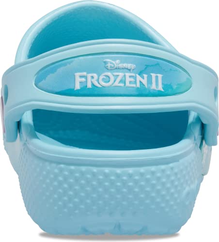 Crocs Kids' Disney Frozen 2 Clog | Frozen 2 Shoes for Girls, Ice Blue/Ice Blue, 2 Little Kid