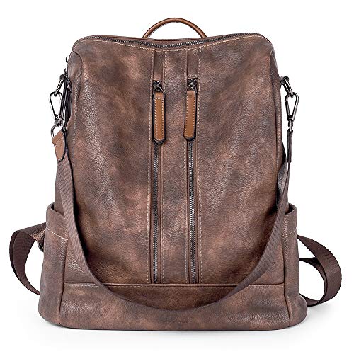CLUCI Leather Backpack Purse for Women Convertible Large Travel Ladies Designer Fashion Casual Shoulder Bag