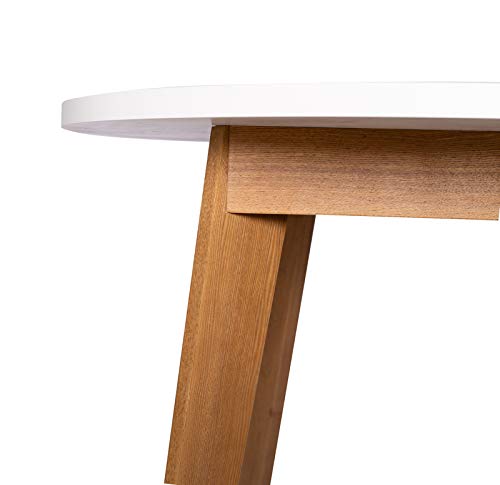 Amazon Brand – Rivet Noah Round Modern Ash Dining Table, 35.4"W, White