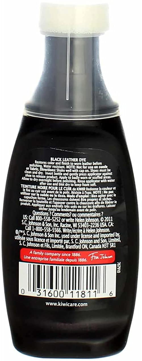Kiwi Dye Black Leather, 2.5 OZ (Pack of 3)