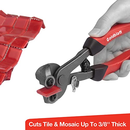 Goldblatt 2 Piece Glass Tile Nippers Set - Heavy Duty Wheeled Glass Mosaic Nipper & Hd Ceramic Tile Nipper, Tile Cutter Pliers Soft-grip Handle - Shapping Plier, Nipper Cutting Tools, Stone, Metal