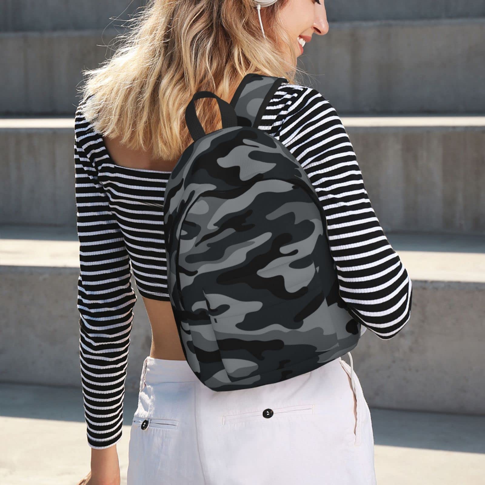 Duduho Camouflage Camo Grey Backpack 15.7 Inch Laptop Backpack Travel Hiking Daypack Multipurpose Book Bag For Men Women Teens Boys Girls