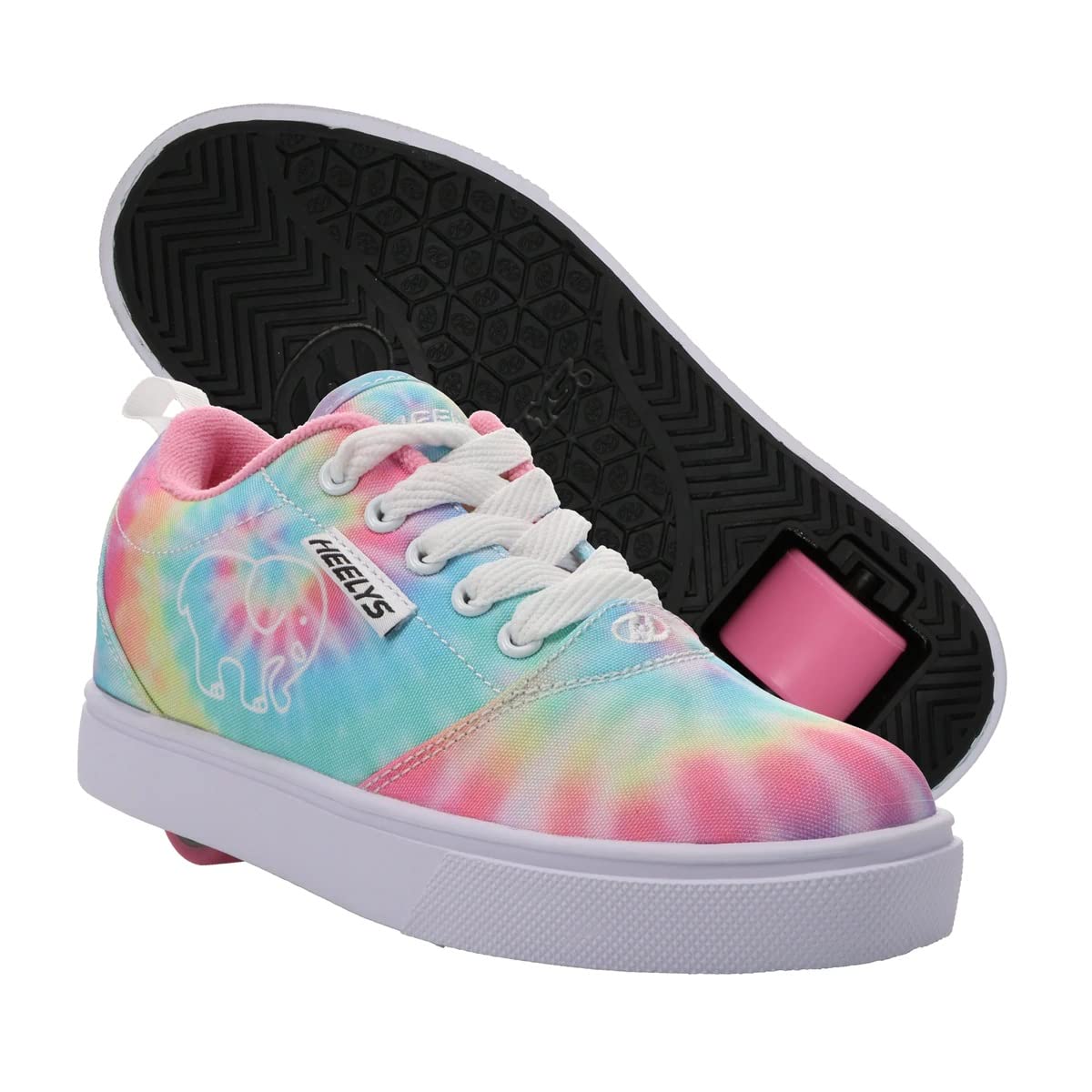 HEELYS Youth Girls Pro 20 Prints Ivory Ella Wheels Skate Sneaker Shoes (2, Tie-dye/Multi, Numeric_2)
