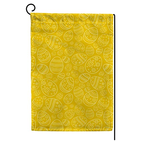 My Little Nest Seasonal Garden Flag Easter Yellow Cute Eggs Vertical Garden Flags Double Sided for Home Farmhouse Yard Holiday Flag Outdoor Decoration Banner 12"x18"