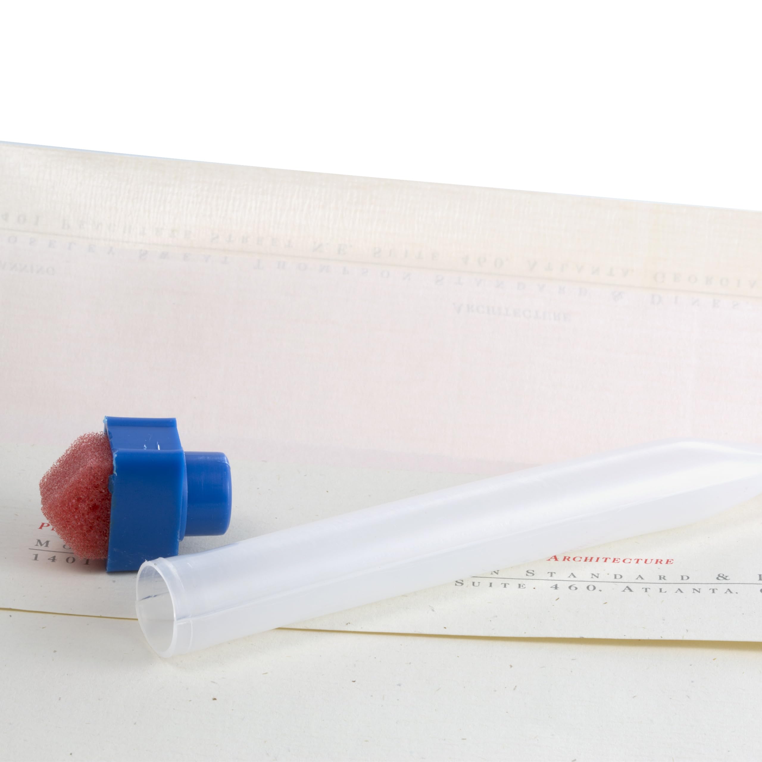Officemate Pencil Style Moistener with Wedge Sponge (97802) - Clear, Blue, Red