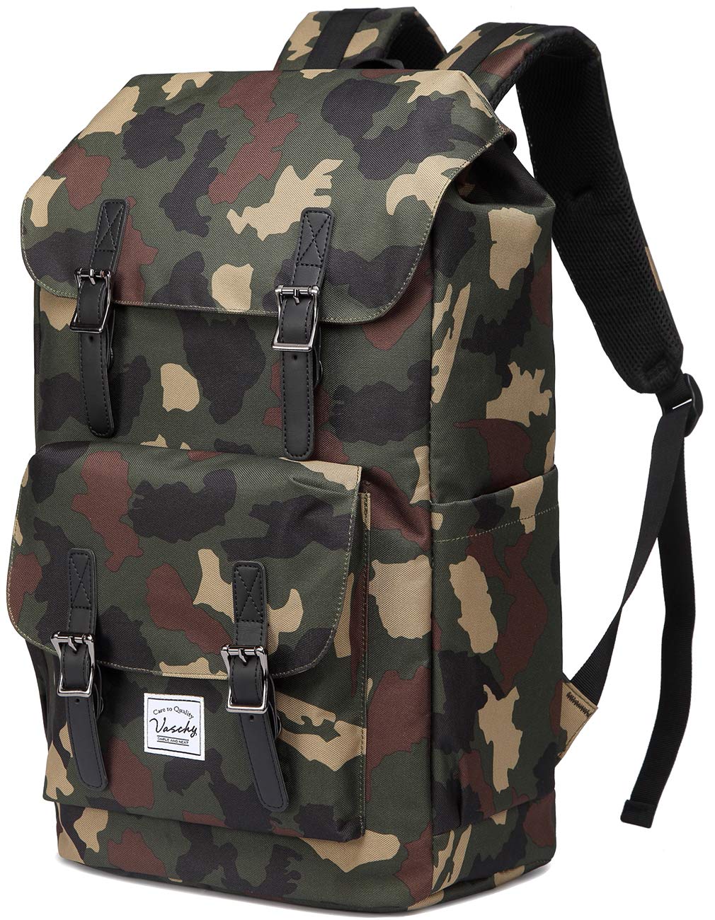 VASCHY Backpack for Men, Fashion Water-resistant Rucksack College Backpack Camouflage
