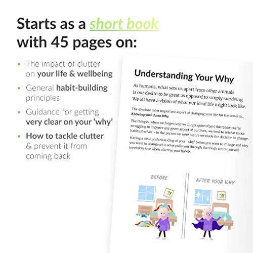 The Home Organization Sidekick Journal by Habit Nest. A Step-by-Step Guide to Declutter, and Organize your Home. Coaches you through Decluttering your Home, Room by Room.