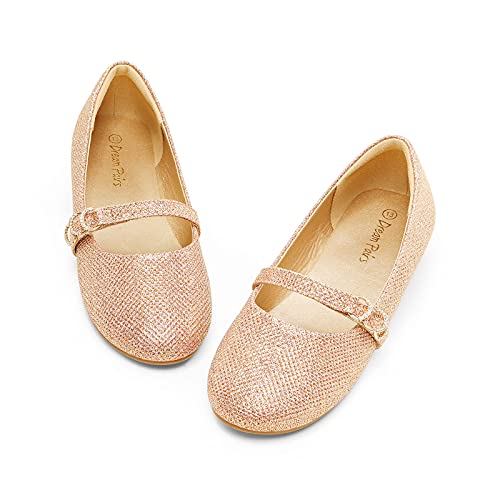DREAM PAIRS Girls KFA220 Mary Jane Ballet Flat Dress Shoes Rose Gold Size 2 Little Kid