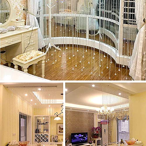 32.8Ft Crystal Beads Chain, Clear Crystal Garland Chandelier Octagon Beads Glass Crystal Chandelier Beads Lamp Chain, K9 Crystal, Not Acrylic, Not Plastic