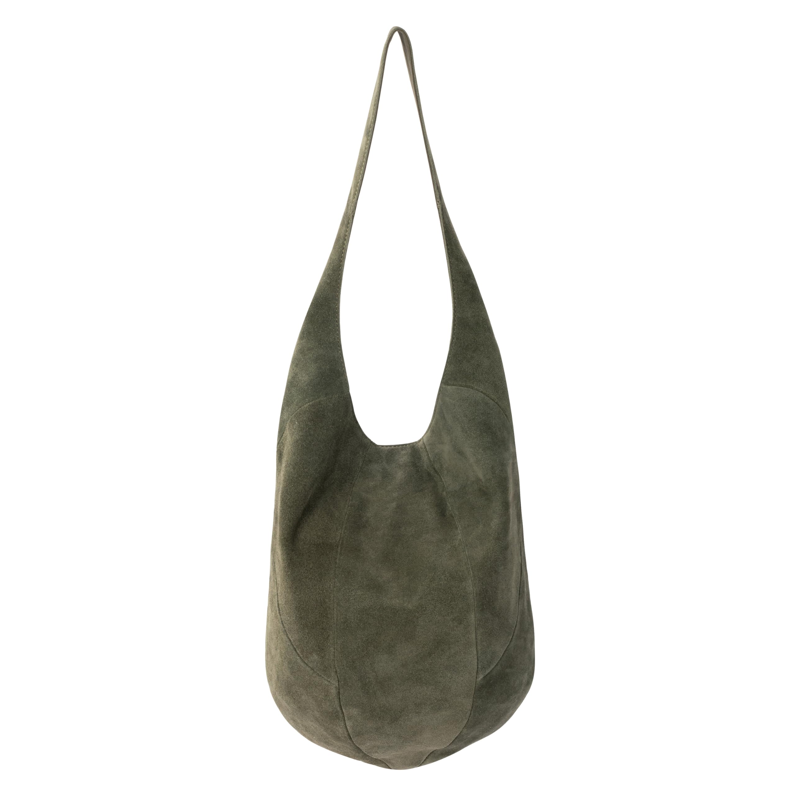 The Sak 120 Hobo Bag in Crochet - Large Women's Purse & Shoulder Bag for Everyday Travel - Durable Handbag With Back Zipper Pocket and Magnetic Snap Closure - Leather/Moss Suede