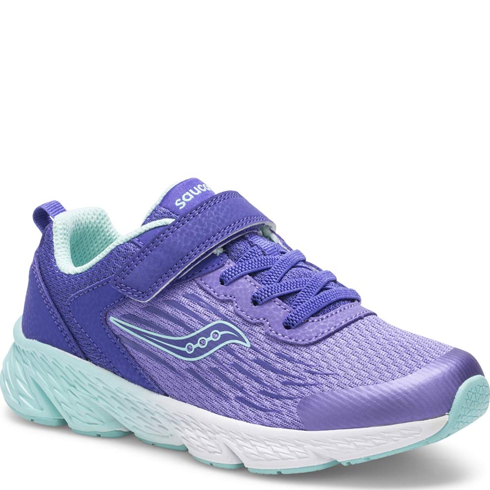 Saucony Unisex Child Wind Alternative Closure Running Shoe, Purple, 2 Big Kid US