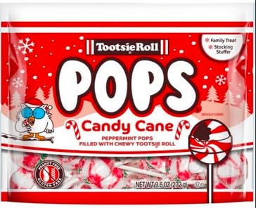 Christmas Roll Holiday 4 Pack - Candy Cane Pops 9.6 oz, Fruit Chews Holiday Cheer "Sweet and Sour" 12 oz, and Snowballs 3.5 (2). Bonus Angry Goat Goods fridge decoration included.