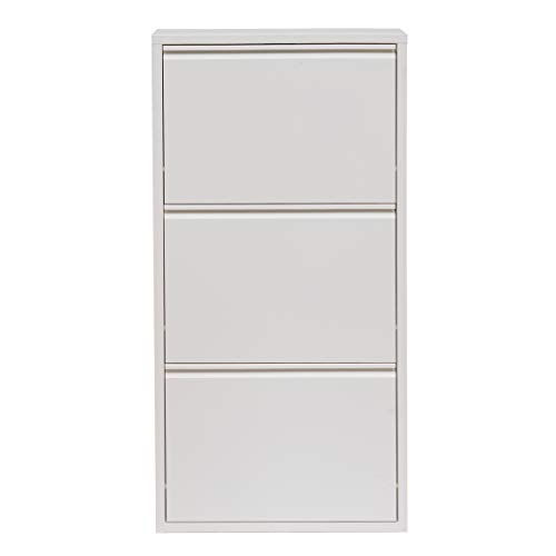 Mabel Home Modern 3 & 4 Drawer Shoe Cabinet, 3-4Tier Shoe Rack Storage Organizer, (White) (3 & 4Tier) (3 Tier)