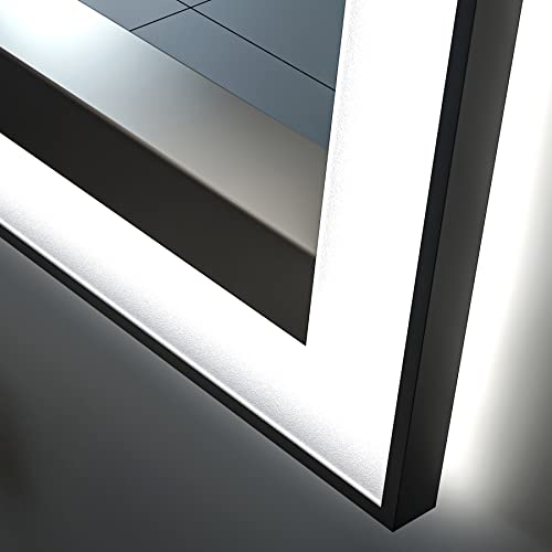 CHARMOR 40x24 LED Bathroom Mirror with Lights, Dimmable Framed Bathroom Vanity Mirror, Backlit and Front Lighted, Anti-Fog (Horizontal/Vertical)