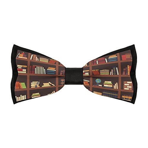 Aiyoolee Soft Bow Tie for Men Boys Teens, Casual Suit Tuxedo Decorative Bow Ties, Floral Pre-Tied Adjustable for Festival Graduation Prom Holiday, Bow Ties Compatible with Vintage Library Bookshelf