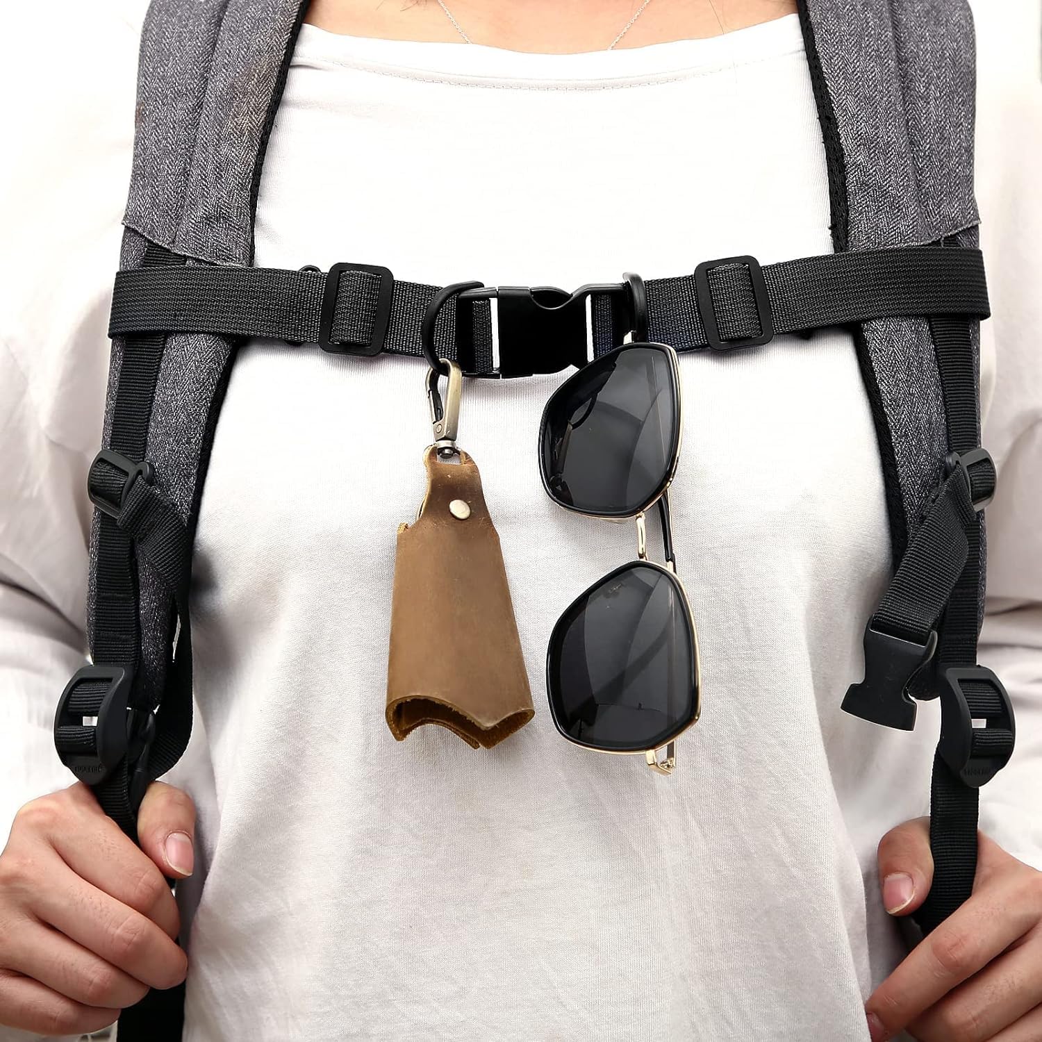 3 Pack Backpack Chest Straps, Heavy Duty Adjustable Universal Backpack Sternum Strap Chest Belt with Quick Release Buckle for Hiking and Jogging