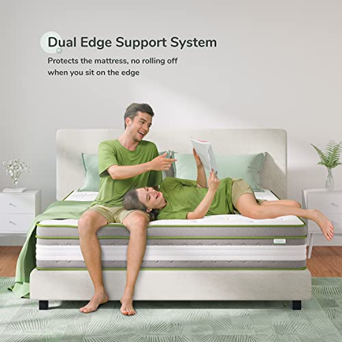 Novilla King Size Mattress, 12 Inch Hybrid Pillow Top King Mattress in a Box with Gel Memory Foam & Individually Wrapped Pocket Coils Innerspring for a Cool & Peaceful Sleep