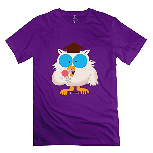 YWT Tootsie Roll Pop Owl Men T-shirt O Neck Funny Purple