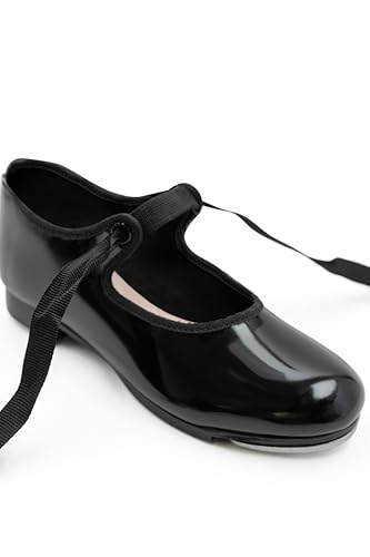 Capezio girls Jr. Tyette Tap Shoe, Black Patent, 1 M US Little Kid