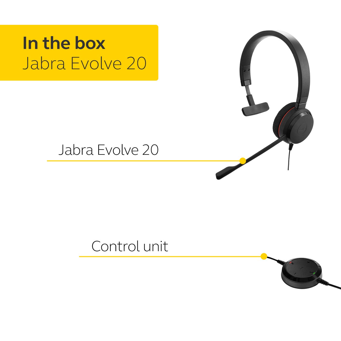 Jabra Evolve 20 UC Mono Wired Headset/Music Headphones