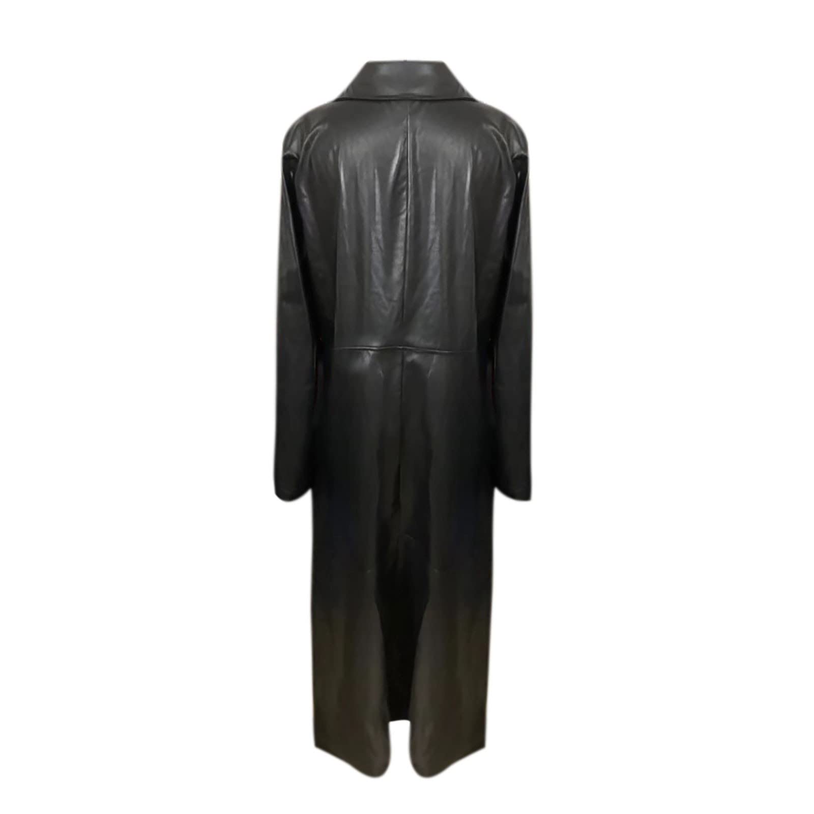 INESVER Leather Jacket for Women, Sales Today Clearance Winter Warm Trench Coats Loose Open Front Long Parka Oversizes Gothic Long Pea Coat with Pockets Outerwear