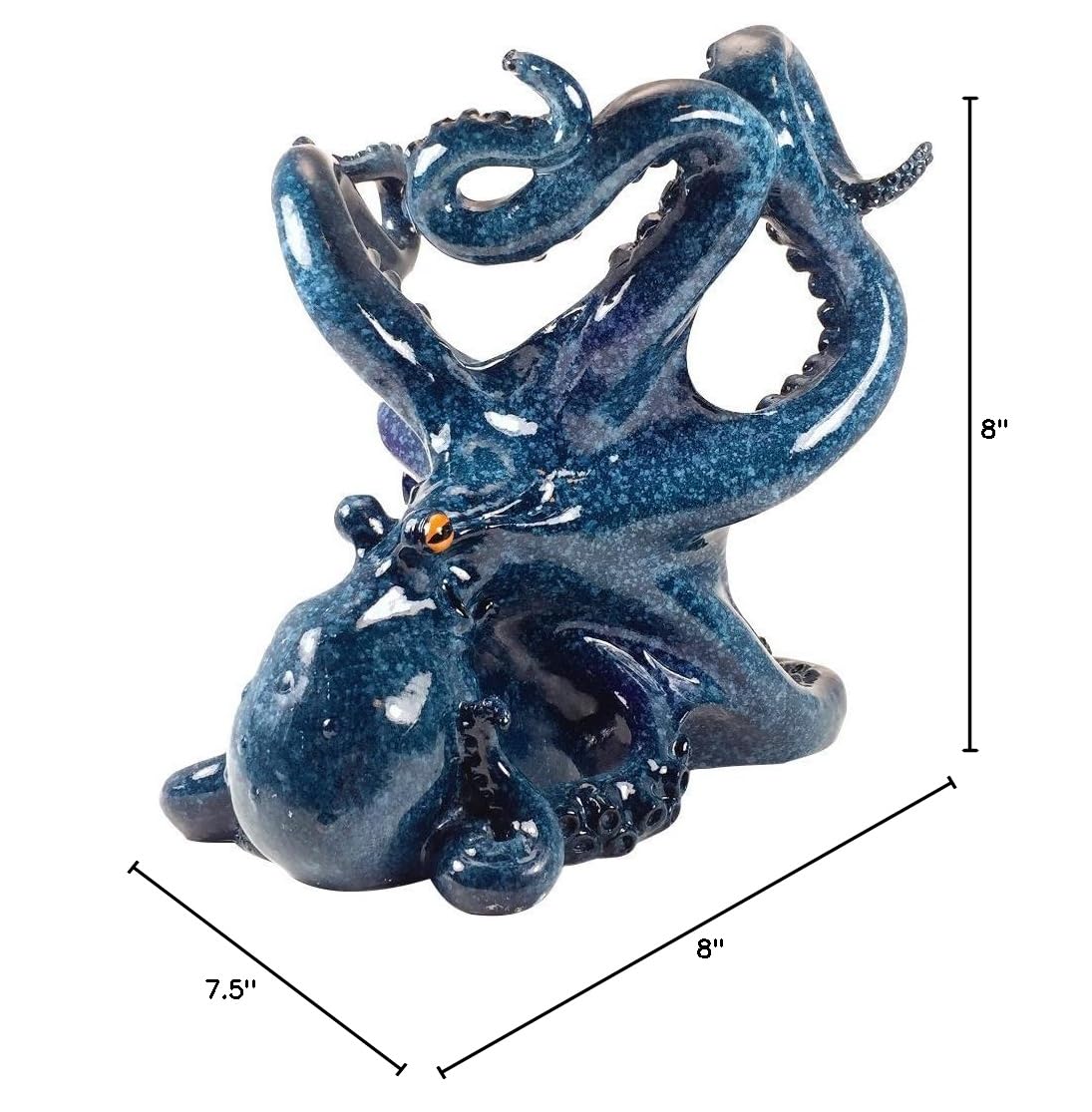 Blue Octopus Wine Bottle Holder 7.5 Tall