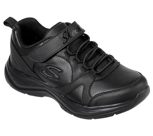 Skechers Girls Glimmer Kicks-School Struts Sneaker, Black/Black, 2 Little Kid