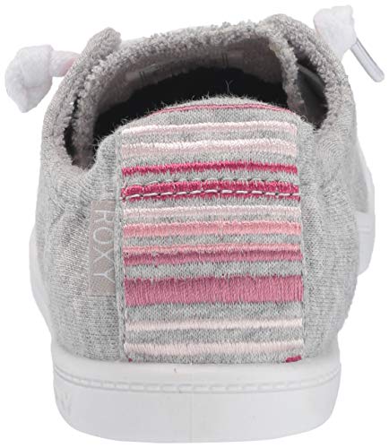 Roxy Girl's Bayshore Slip ON Sneaker Shoe, Grey Heather New, 2 Medium Youth US Big Kid