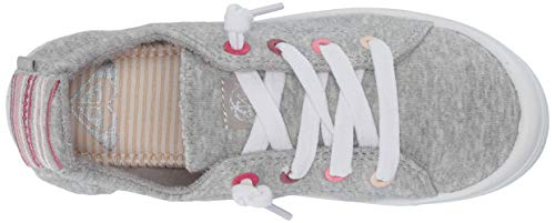 Roxy Girl's Bayshore Slip ON Sneaker Shoe, Grey Heather New, 2 Medium Youth US Big Kid