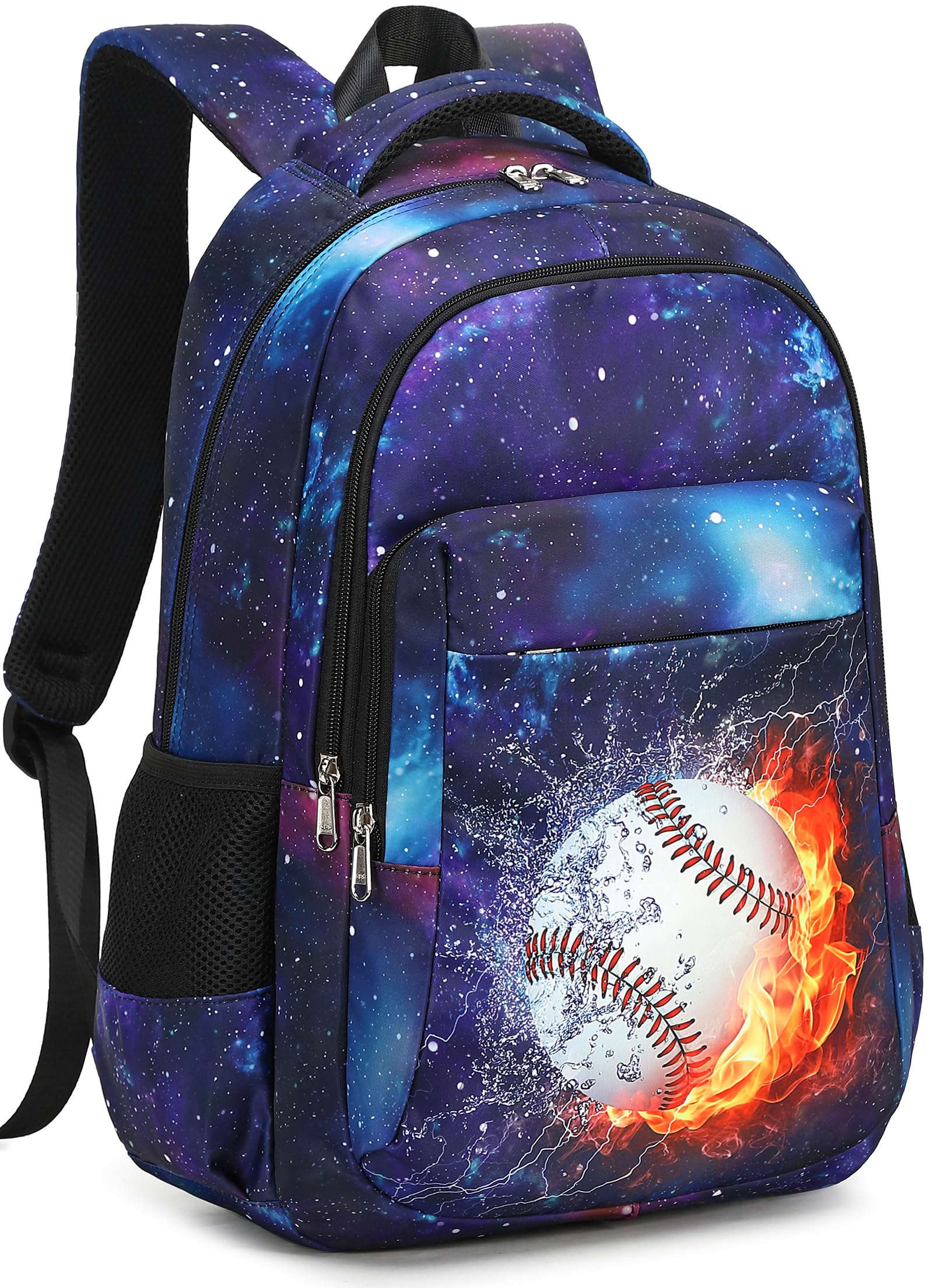 LEDAOU School Backpack Teen Boys Kids Bookbag Daypack School Bag (Baseball)
