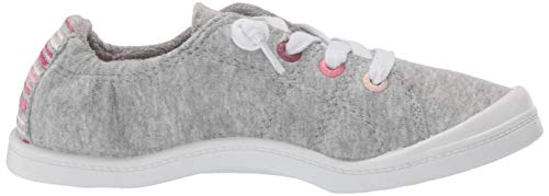 Roxy Girl's Bayshore Slip ON Sneaker Shoe, Grey Heather New, 2 Medium Youth US Big Kid