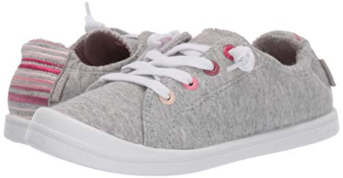 Roxy Girl's Bayshore Slip ON Sneaker Shoe, Grey Heather New, 2 Medium Youth US Big Kid
