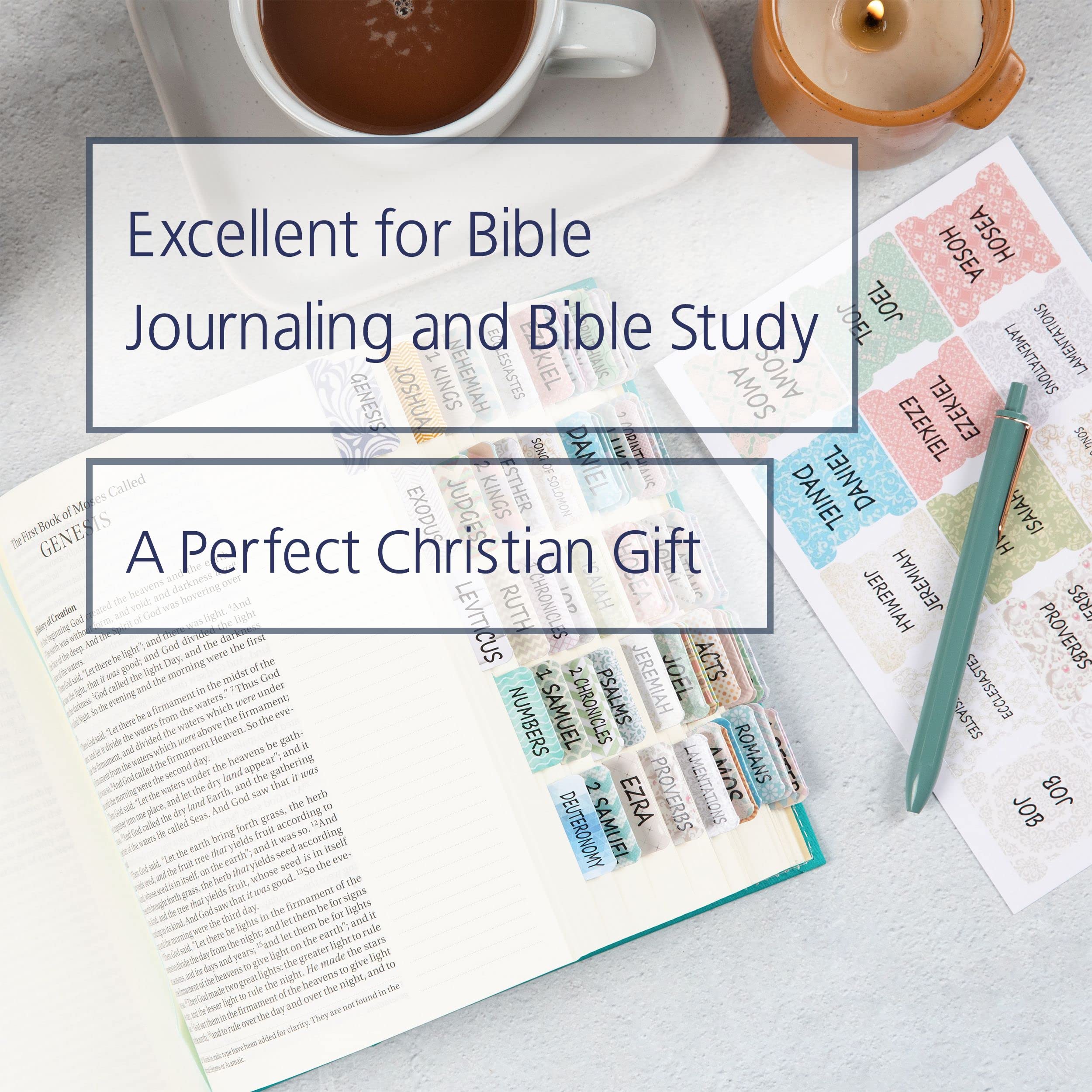 Mr. Pen- Bible Tabs, 75 Tabs, Laminated, Bible Journaling Supplies, Bible Tabs Old and New Testament, Bible Tabs for Women, Bible Tabs for Journaling Bible, Bible Book Tabs …